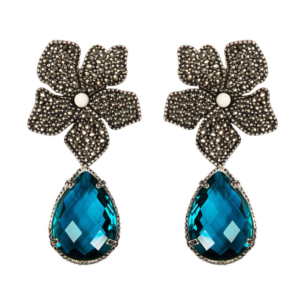 Arete Flor Catha Clasic con Drop Clásico I | Joyería Regina Castillo ...